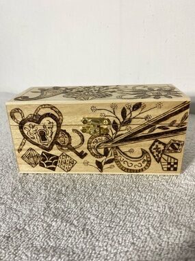Handmade | Accents | 535 Hand Burned Floral Paisley Design Wooden ...